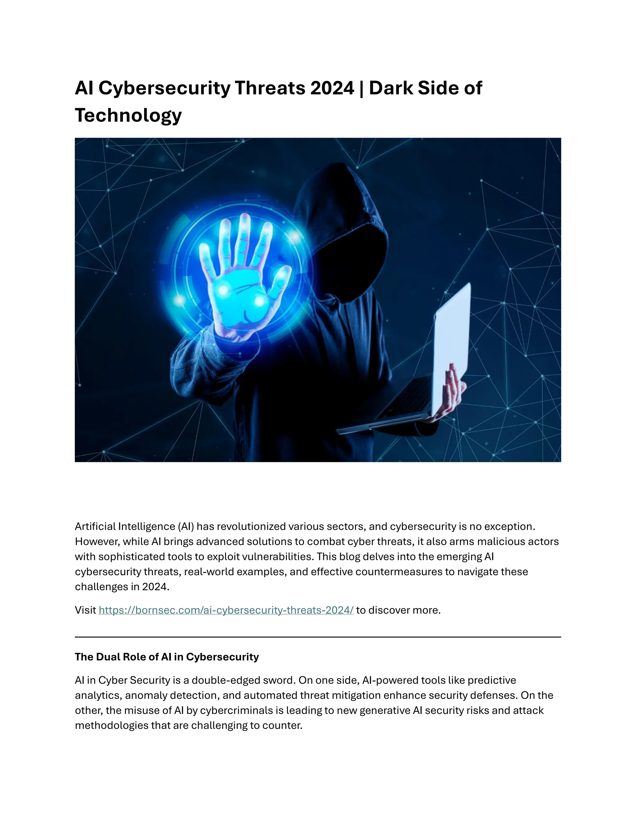 AI Cybersecurity Threats 2024 Dark Side of Technology.pdf