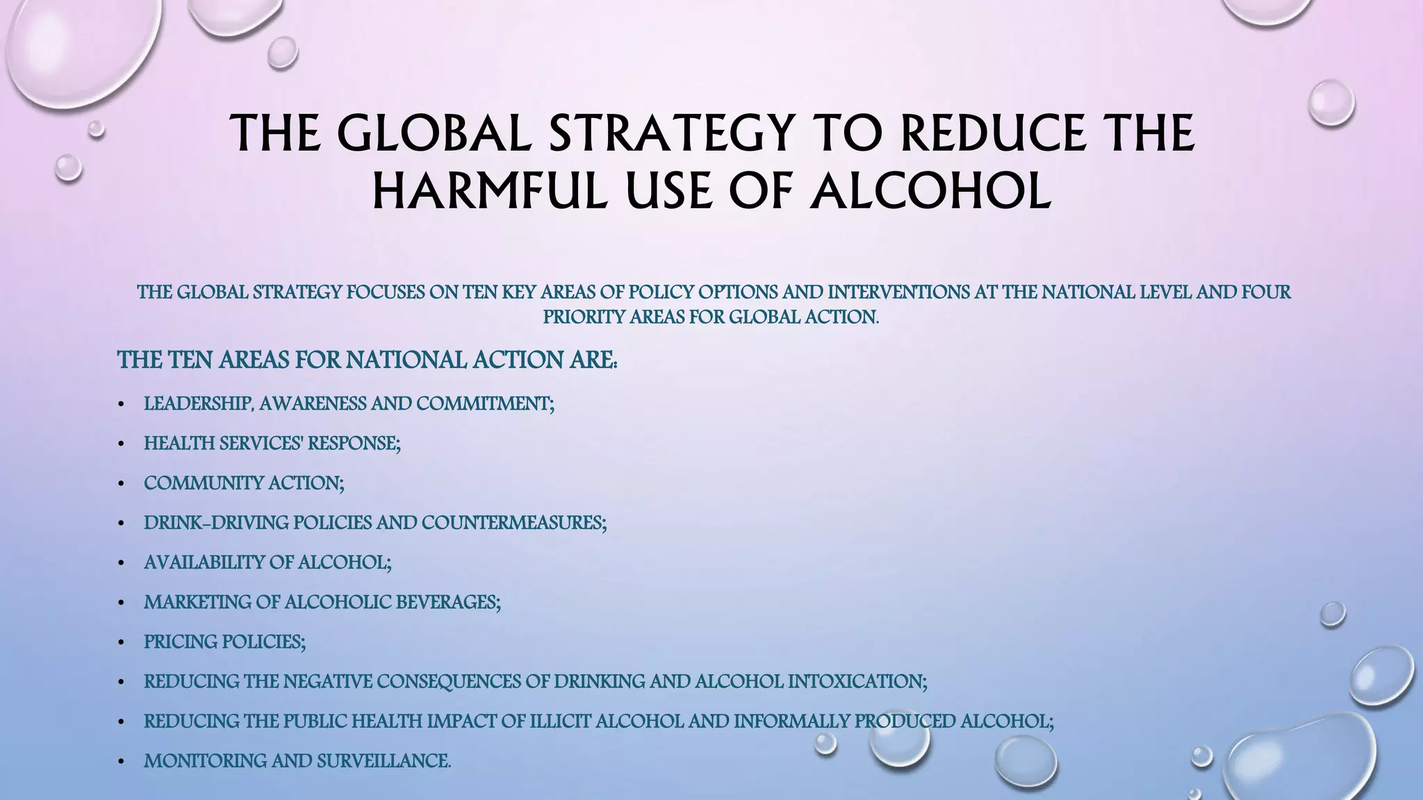 Global strategy to reduce harmful use of alcohol | PPT
