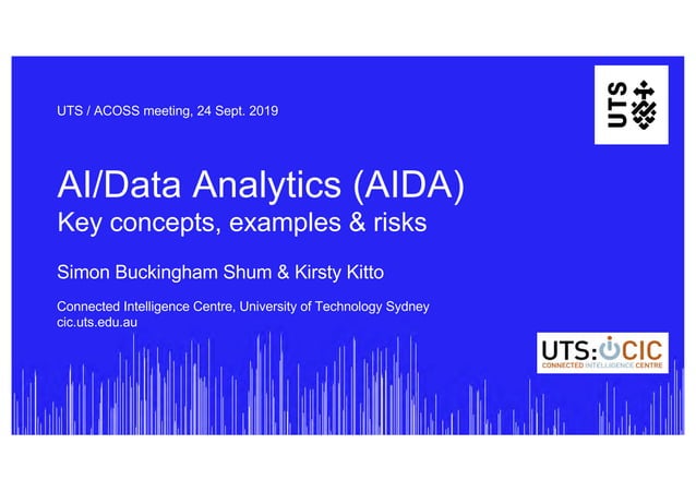 AI/Data Analytics (AIDA): Key concepts, examples & risks | PPT
