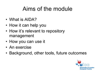 The AIDA toolkit: Assessing Institutional Digital Assets, by Ed Pinsent ...