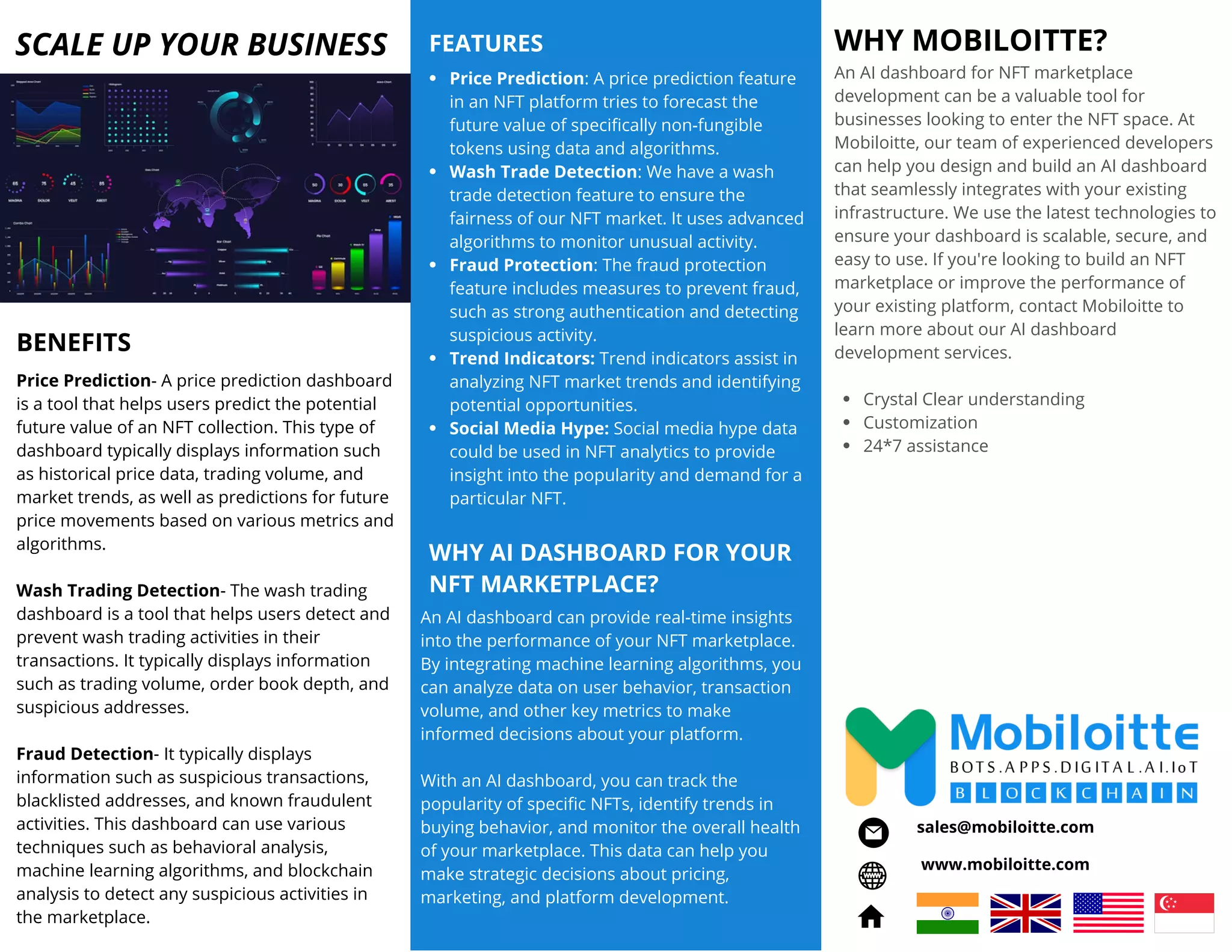 AI Dashboard For Your NFT Marketplace Solutions | PDF