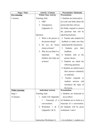 listening activity | PDF