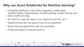 Ai & Data Analytics 2018 - Azure Databricks for data scientist | PPTX