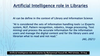 Artificial Intelligence role in Libraries | PPTX