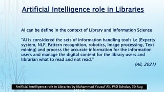 Artificial Intelligence role in Libraries | PPTX