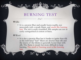 Identification of textile fibers | PPTX