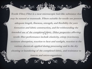 Identification of textile fibers | PPTX