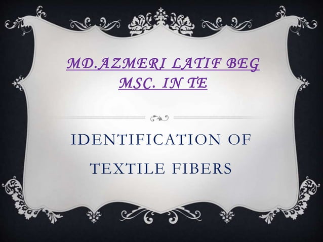 Identification of textile fibers | PPT