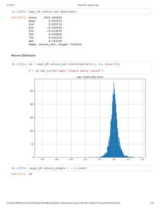 Time Series Analysis Sample Code | PDF