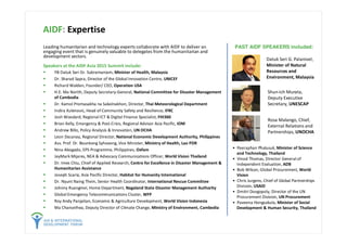 AIDF Aid & Response Summit: Asia 2015 - speaker brochure | PPT