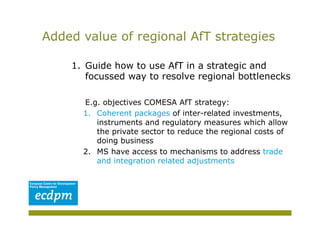 Aid for trade in ECOWAS: Lessons to learn from existing regional Aid ...