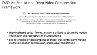 Machine Learning approaches at video compression | PPT
