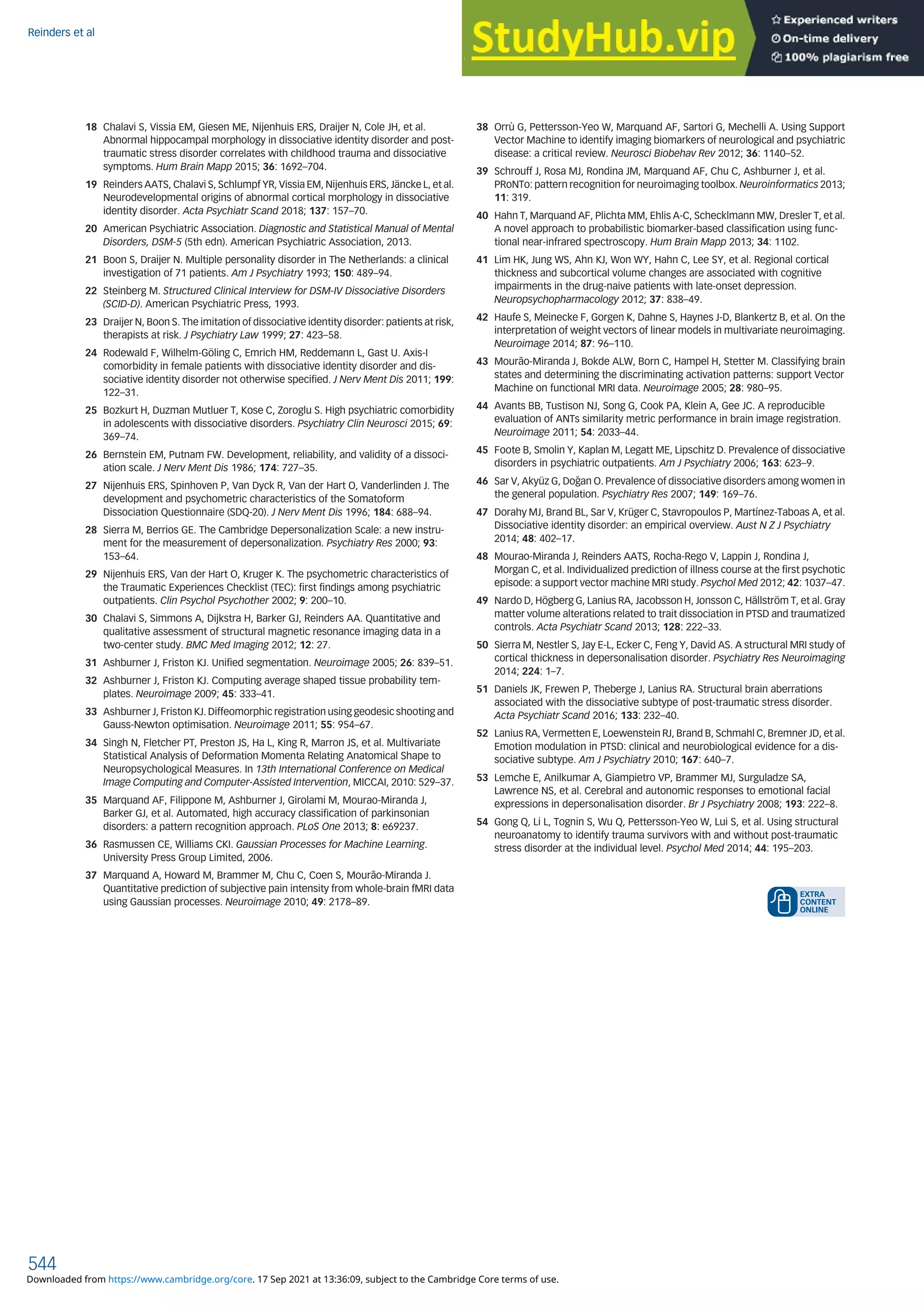 Aiding The Diagnosis Of Dissociative Identity Disorder Pattern ...