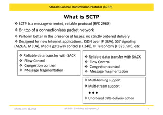 Stream Control Transmission Protocol (SCTP) - Introduction | PPT