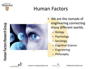 Human Factors Research Group at the University of Waterloo | PPT