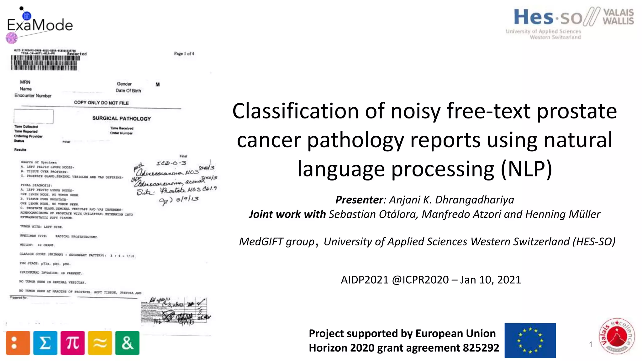 Classification of prostate cancer pathology reports using natural language processing | PPT