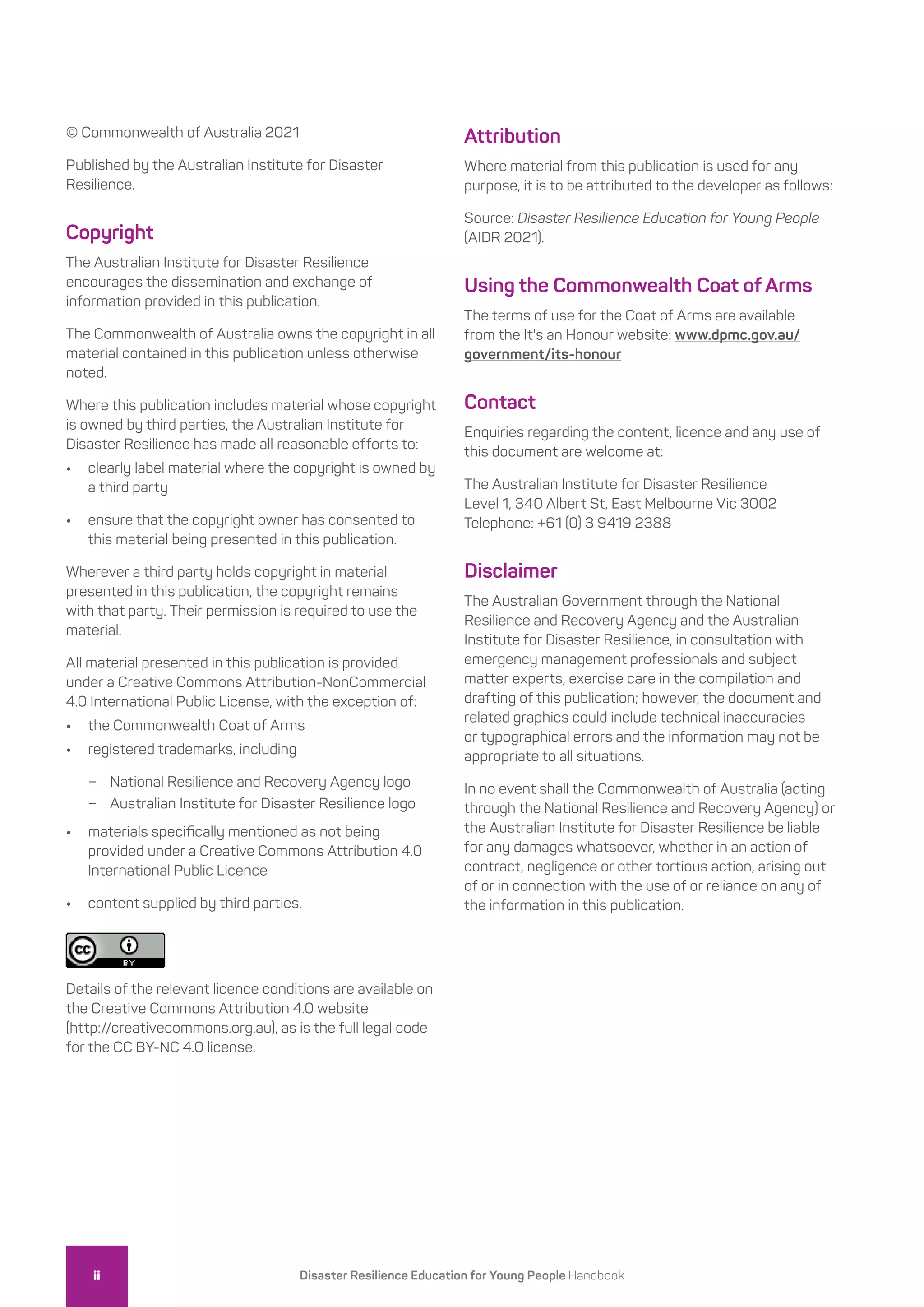 Disaster Resilience Education for Young People Handbook | PDF