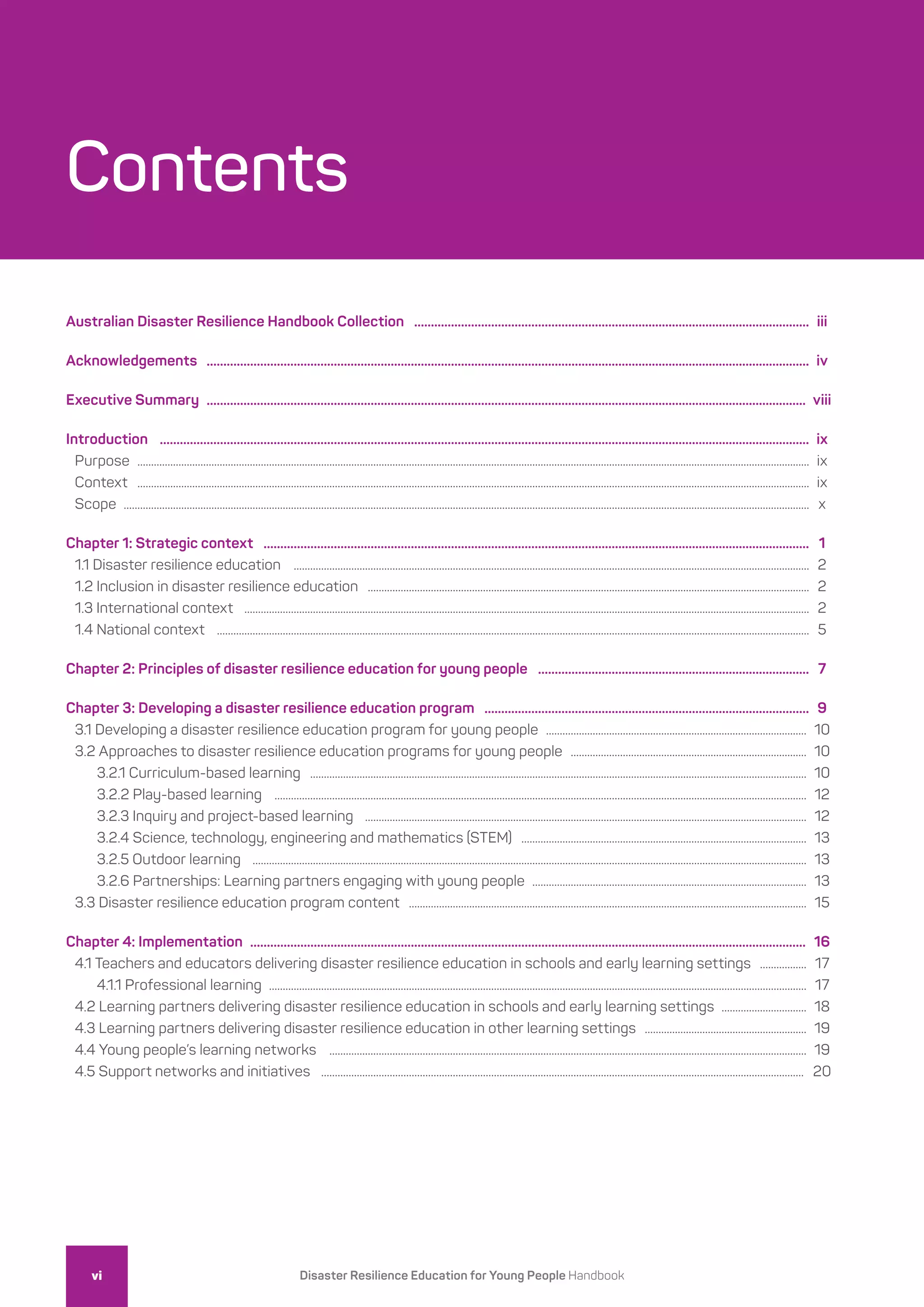 Disaster Resilience Education for Young People Handbook | PDF