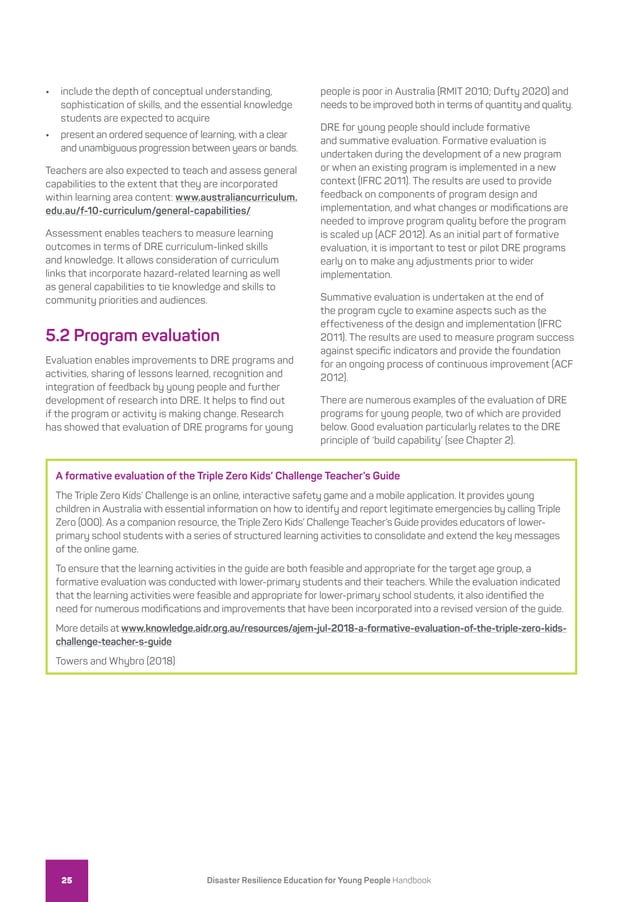 Disaster Resilience Education for Young People Handbook | PDF