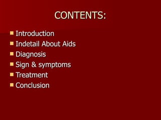 AIDS | PPT | Infectious Diseases | Diseases and Conditions