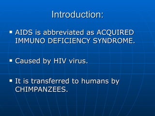 AIDS | PPT | Infectious Diseases | Diseases and Conditions