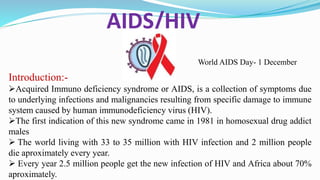 AIDS/HIV | PPTX | Infectious Diseases | Diseases and Conditions
