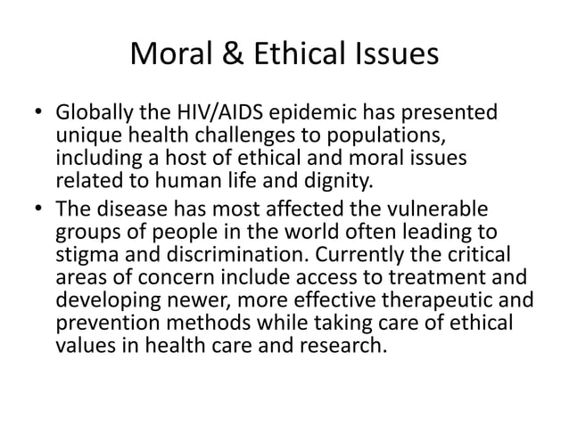 AIDS: Moral & Ethical Issues | PPT