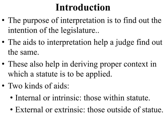 Aids-to-interpretation interpretation of statutes | PPTX