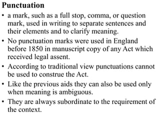 Aids-to-interpretation interpretation of statutes | PPTX