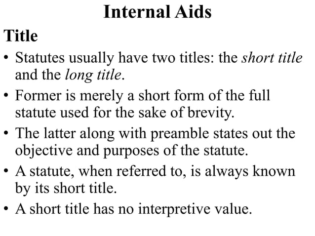 Aids-to-interpretation interpretation of statutes | PPTX