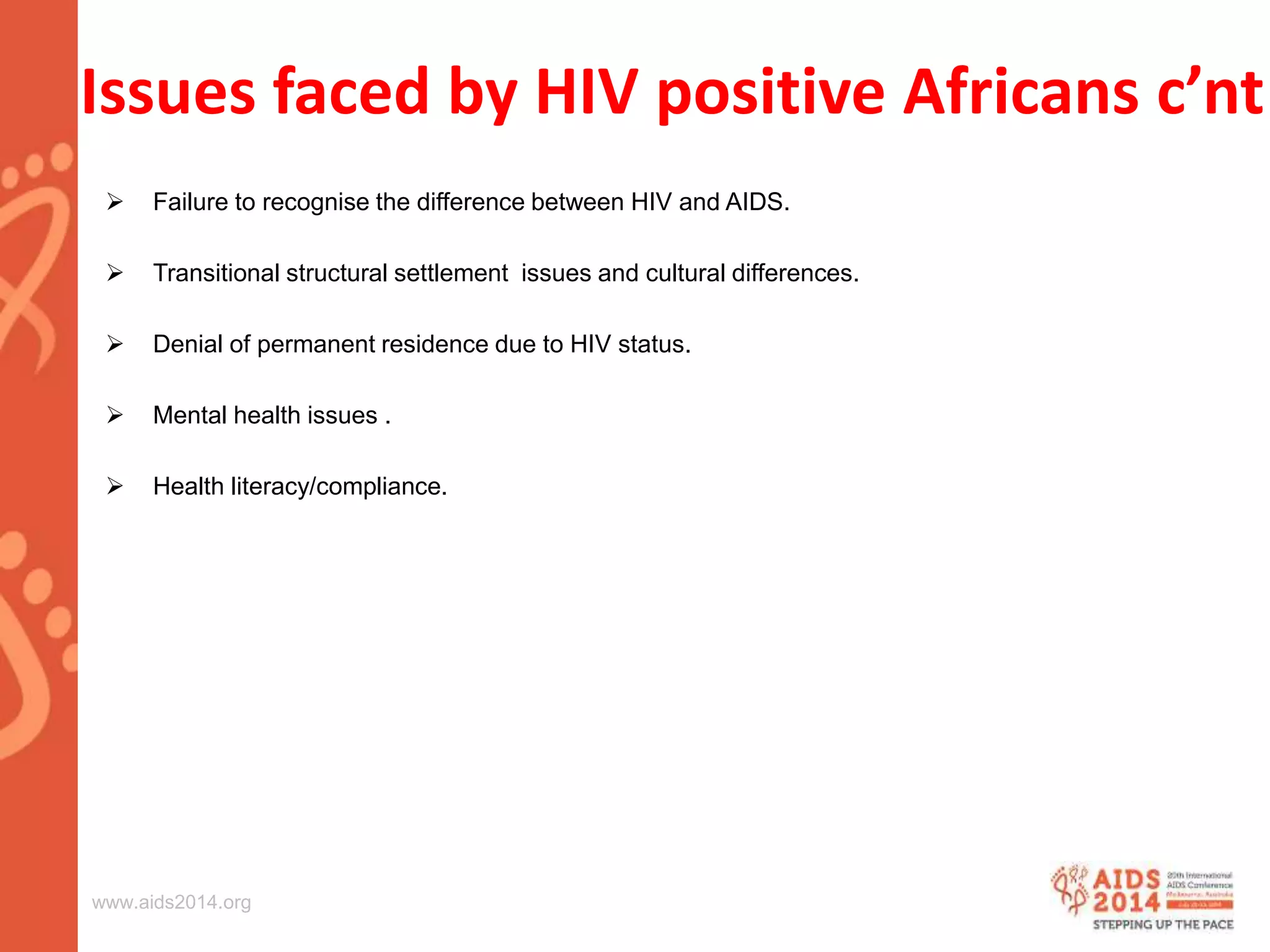 Overcoming HIV stigma and social isolation in the African diaspora ...