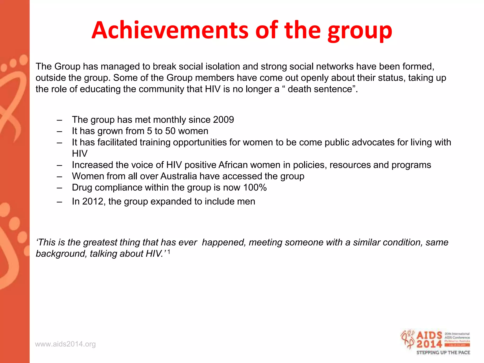 Overcoming HIV stigma and social isolation in the African diaspora ...