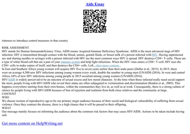 AIDS And HIV Essay | PPT