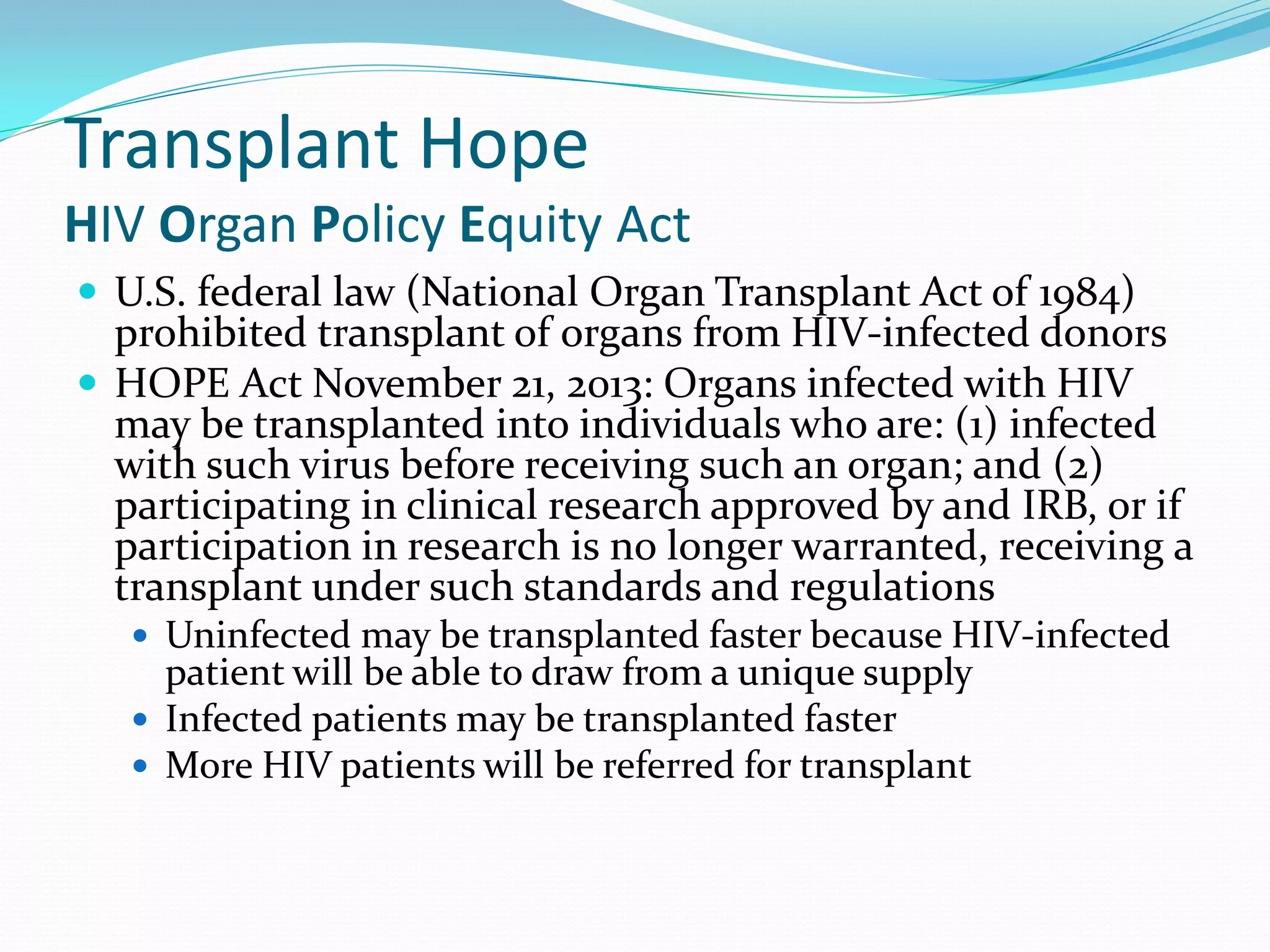 Solid Organ Transplantation and HIV | PDF