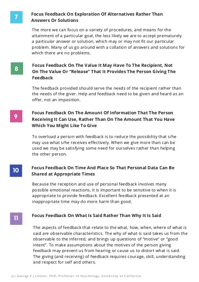 Tips for giving and receiving feedback