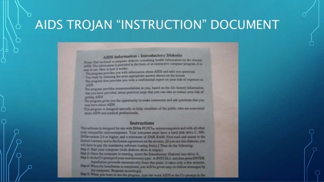 AIDS / PC-CYBORG TROJAN ORIGINAL DISKETTE & INFO