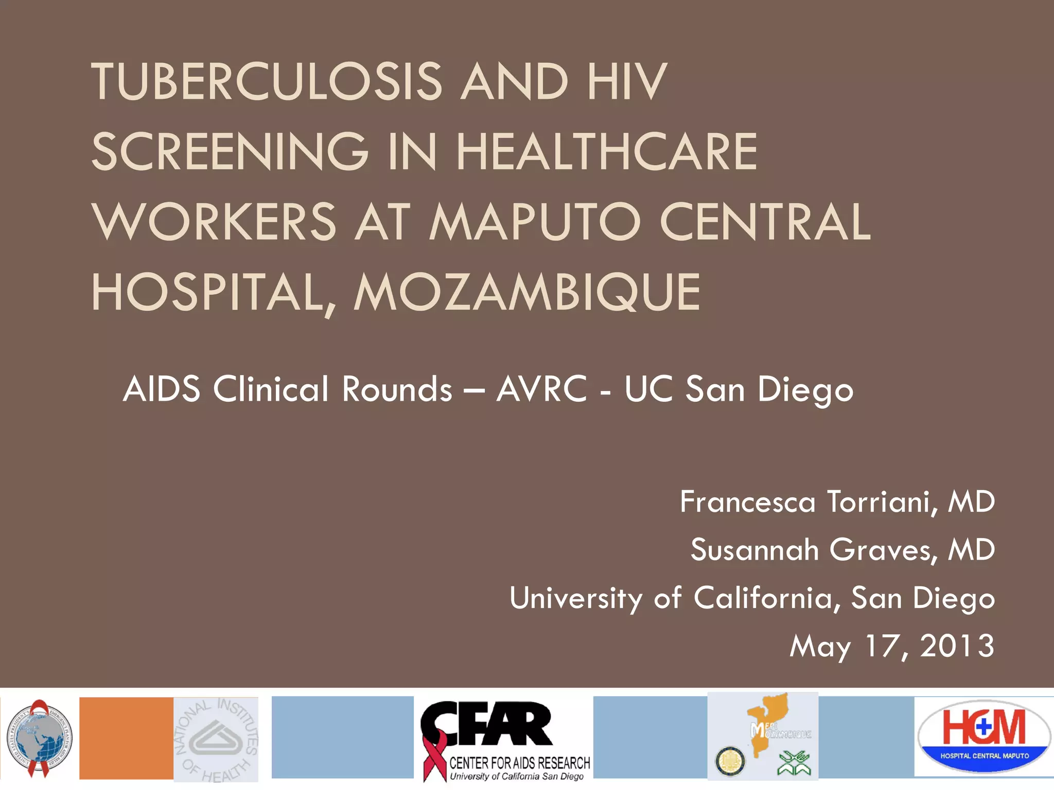 Tuberculosis Screening in Healthcare Workers at Maputo Central Hospital ...