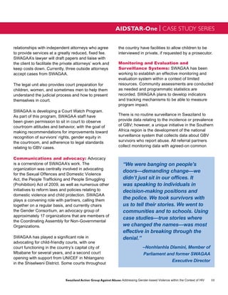 AIDSTAR-One Swaziland Action Group Against Abuse (SWAGAA) | PDF