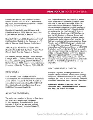 AIDSTAR-One Case Study: Rwanda's Mixed Epidemics | PDF | Infectious Diseases | Diseases and ...