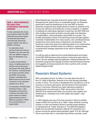 AIDSTAR-One Case Study: Rwanda's Mixed Epidemics | PDF | Infectious Diseases | Diseases and ...