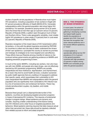 AIDSTAR-One Case Study: Rwanda's Mixed Epidemics | PDF | Infectious Diseases | Diseases and ...