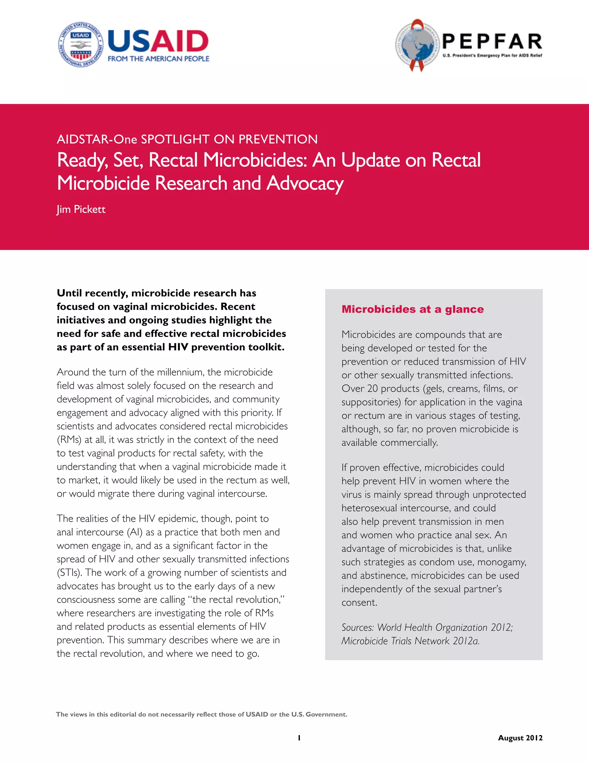 AIDSTAR-One Ready, Set, Rectal Microbicides: An Update on Rectal ...