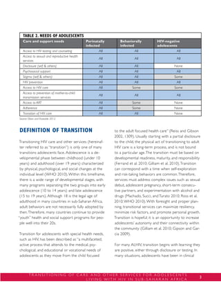 AIDSTAR-One Technical Brief: Transitioning of Care and Other Services ...
