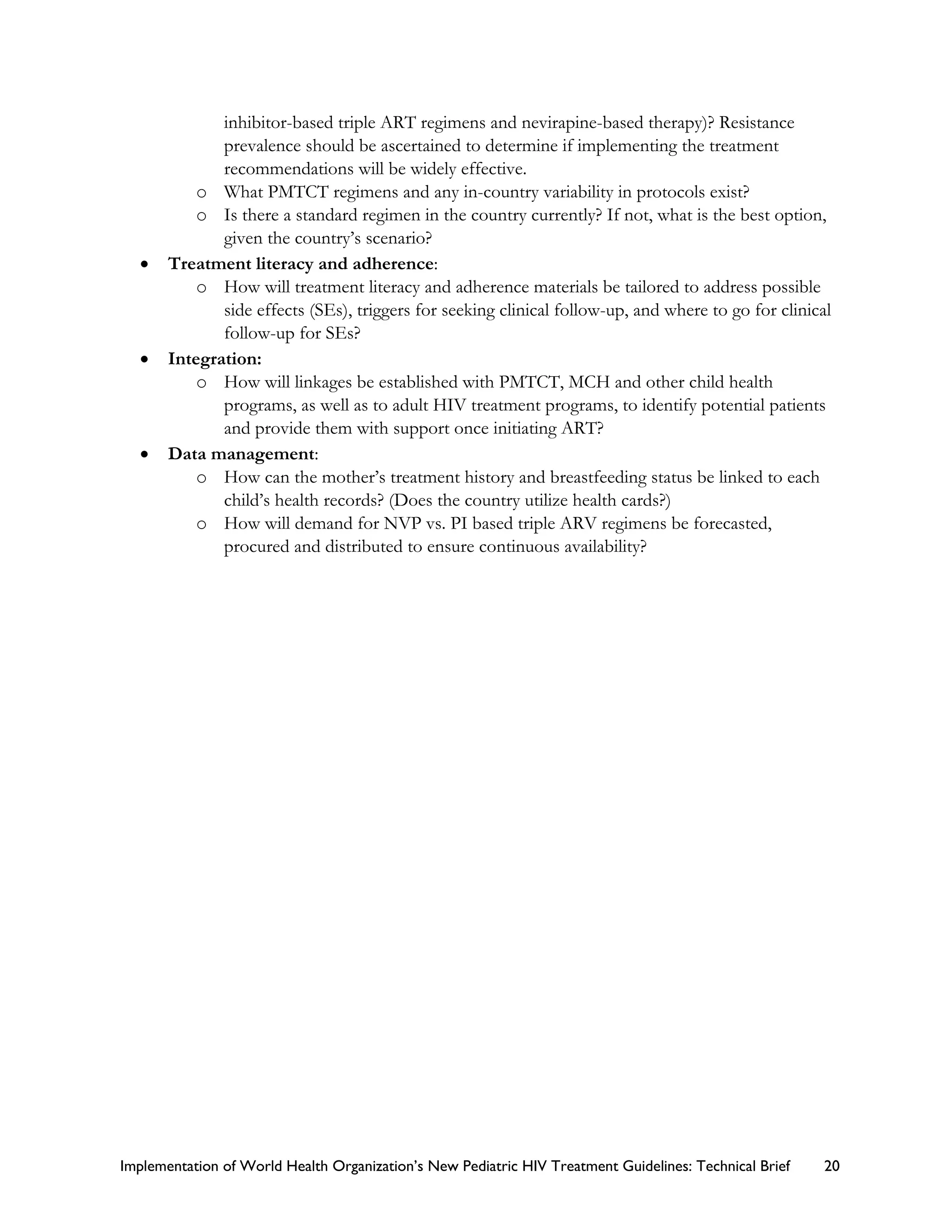 AIDSTAR-One Implementation of WHO's 2008 Pediatric HIV Treatment ...