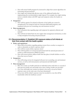 AIDSTAR-One Implementation of WHO's 2008 Pediatric HIV Treatment ...
