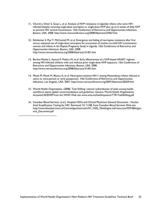 AIDSTAR-One Implementation of WHO's 2008 Pediatric HIV Treatment ...