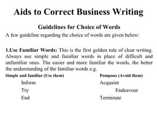 Aids to correct business writing 1 | PPT