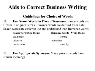 Aids to correct business writing 1 | PPT