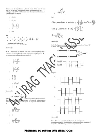 Aieee model paper | PDF | Physics | Science