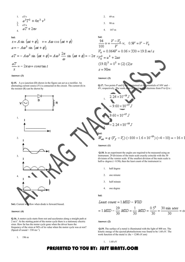 Aieee model paper | PDF